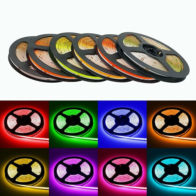 16.4FT 480LEDS/M COB LED Strip Lights Flexible Cuttable Tape Motor Room ...