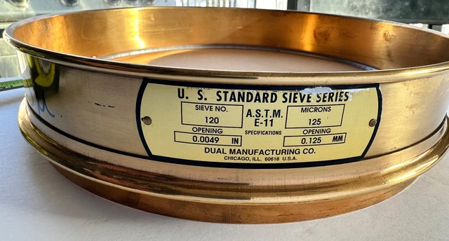 US STANDARD SIEVE Series Sieve No 120" .125mm 125μm 12x2" $29.95 - PicClick