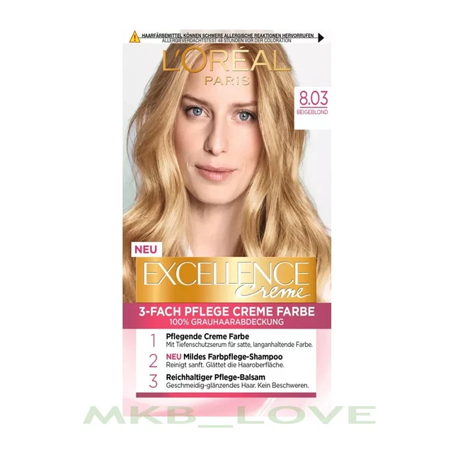 L'ORÉAL PARIS EXCELLENCE Crème Permanent Hair Dye, 8.03 Beige Blonde £8 ...
