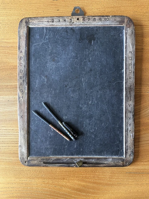 ANTIQUE C19TH/EARLY C20TH writing slate with slate pencils. £21.47 ...