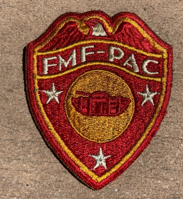 WW2 US MARINE Corps USMC FMF-PAC Tanks Tractor Battalion Shoulder Patch ...
