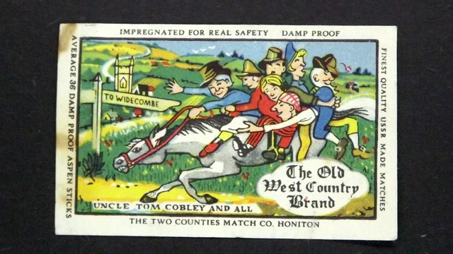 MATCHBOX LABEL THE Old west Country Uncle Tom Cobley and all to ...