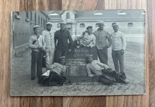 WW1 GERMAN ARMY Photo Postcard. Commando Unit. Smoking Long Pipes 1916 ...