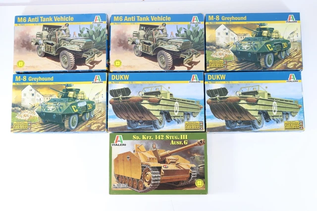 ITALERI 1:72 SCALE Selection of Military Vehicle Kits x7 £5.50 ...