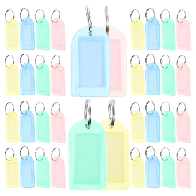 40 PCS PLASTIC Round Key Tags Identification Baggage Label Colored ...