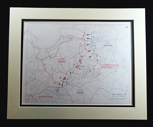 WW1 MILITARY MAP Battle of Tannenberg Campaign Prussia Axis Troops USMA ...