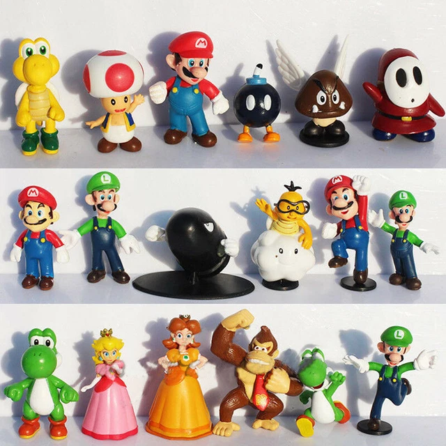 SUPER MARIO BROS Mario Luigi Wario Donkey-Kong PVC Action Figures Toys ...