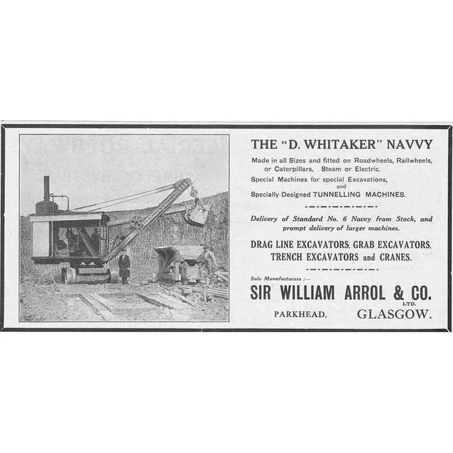 SIR WILLIAM ARROL & CO Parkhead Glasgow Vintage Engineering Advert 1924 ...