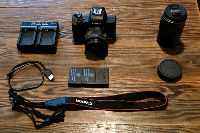 CANON EOS M50 MII Mirrorless Camera With Multiple Lenses. Used - Good ...