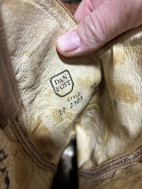 DAN POST FULL Quill Ostrich Cowboy Boots Men's 9.5 D Cognac Brown DP ...