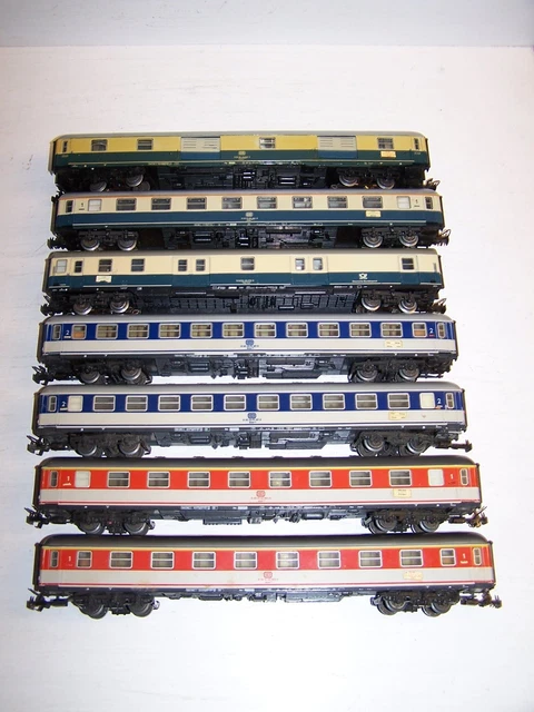 7 OLD MÄRKLIN Scale H0 Baggage Mail Wagon Passenger Cars 1 X with ...