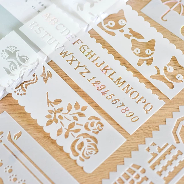 8 PCS LACE Ruler Template Child Letter Stencils Painting Templates $19. ...