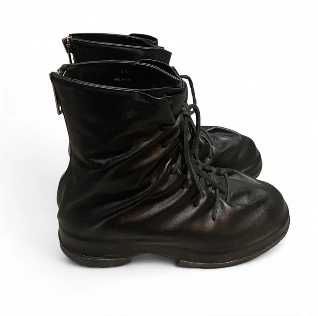 424 ON FAIRFAX Marathon Black Leather Boots Size 10 US 43 Eu £485.80 ...