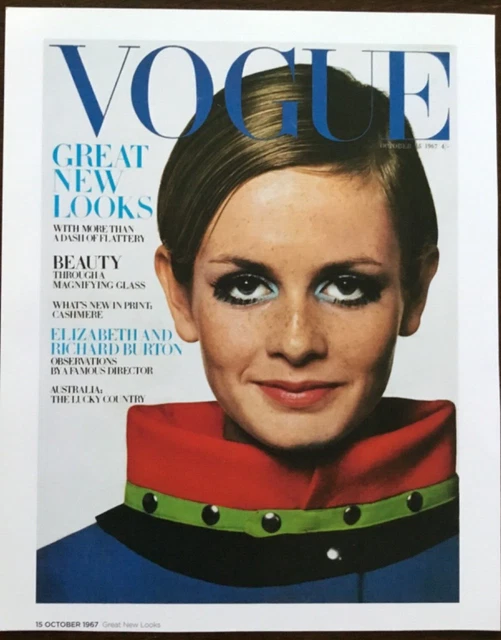 1967 TWIGGY ON VOGUE COVER PAGE/POSTER : Approx Size = (8” x 6”) IDEAL FOR FRAME £11.91 ...