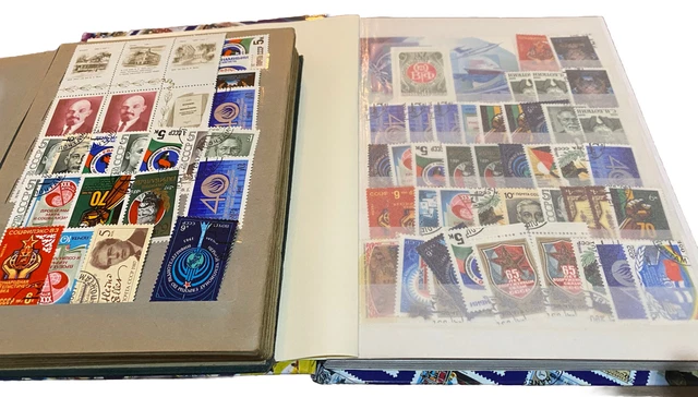 TWO BOOKS FULL Of Russian/ussr Stamp Collection Cccp Hundreds!🔥🔥 £282. ...