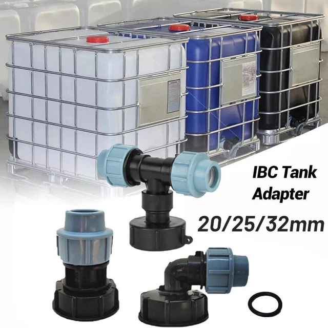 IBC ADAPTER FOR connecting IBC water tank with PE pipe 90° angle 32mm £ ...
