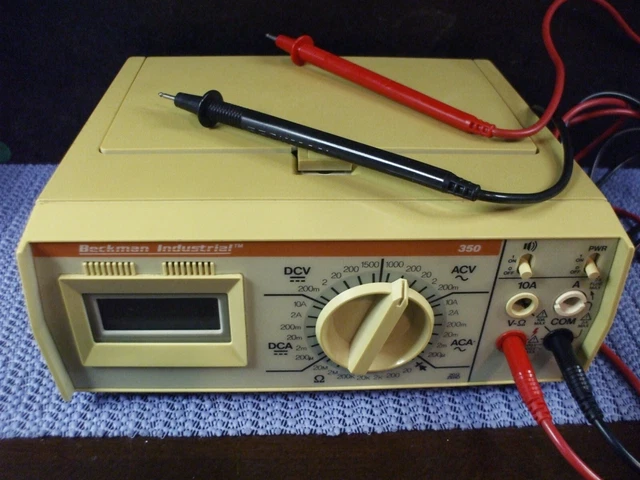 BECKMAN INDUSTRIAL 350 Digital Multimeter with Test Leads - Tested #D ...
