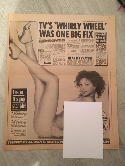 VINTAGE GLAMOUR SUN Page 3 1986 Mel Appleby. Full Page Clipping £4.99 - PicClick UK