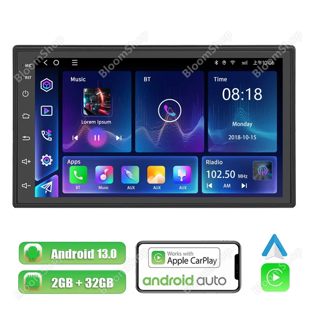 7& CARPLAY CAR Stereo Head Unit Radio Android 13 Auto Screen GPS NAVI ...