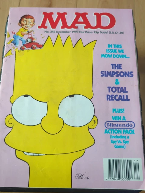 MAD MAGAZINE #344 Uk Edition - The Simpsons Cover -December 1990 £5.00 ...