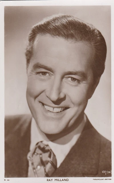 A ACTOR ACTRESS film star old postcard movies cinema people ray milland ...