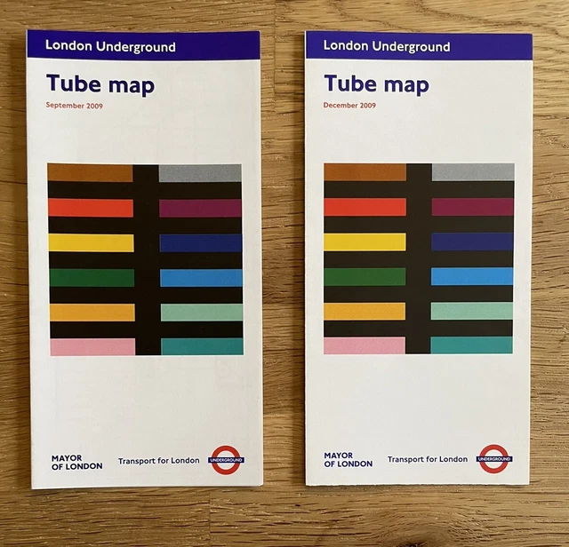 LONDON UNDERGROUND TUBE Maps With & Without River Thames 2009 £4.00 ...