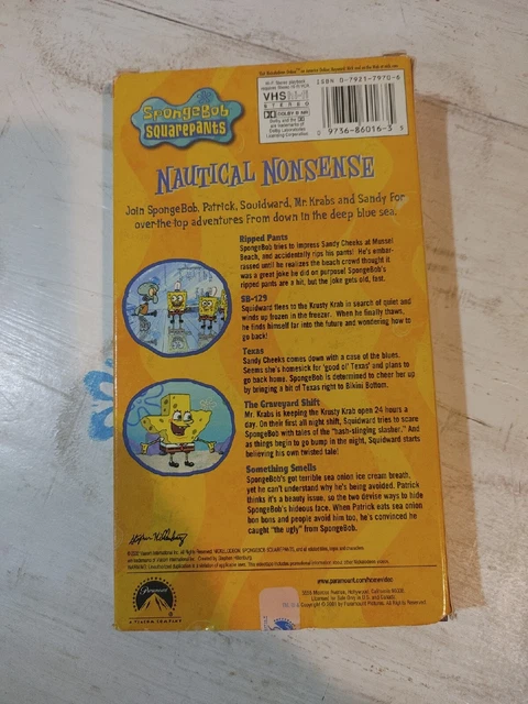 SPONGEBOB SQUAREPANTS NAUTICAL Nonsense 5 Sea-Worthy Stories VHS (Not ...