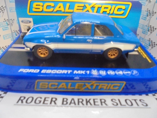 SCALEXTRIC &CLASSIC& C3692 Ford Escort Mk1 Blue/white BNIB Long deleted ...