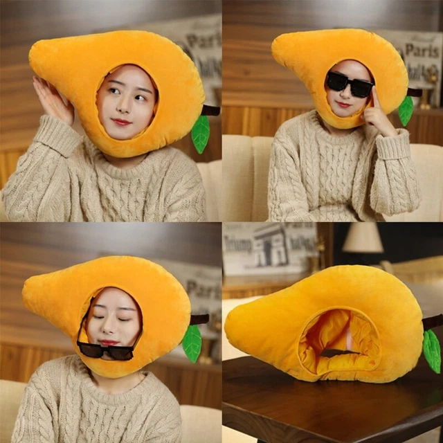 FOR CREATIVE MANGOES Shape Plush Hat Funny Fruit Stuffed Headgear ...