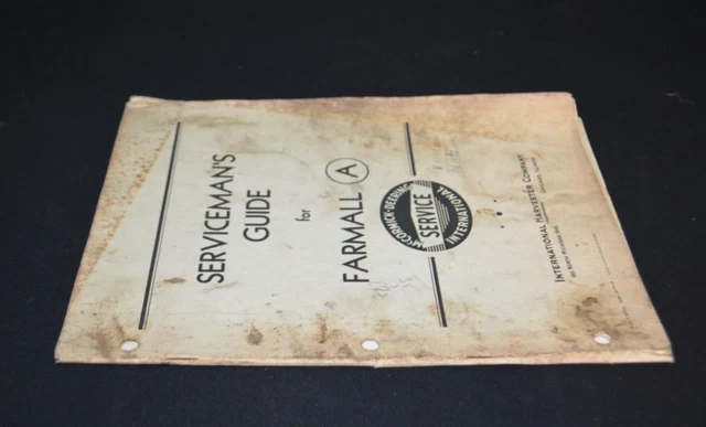 SERVICEMAN'S GUIDE FARMALL Model A Tractor McCormick Deering ...