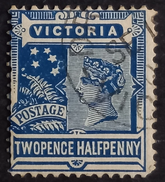 1901 VICTORIA AUSTRALIA 2 1/2d Dull Blue Postage stamp WMK V/Crown CTO ...