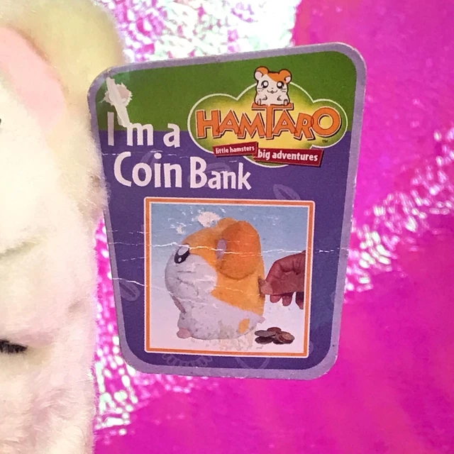 VINTAGE RETRO HAMTARO Boss Moneybox Coin Bank Soft Plush Toy Figure £49 ...