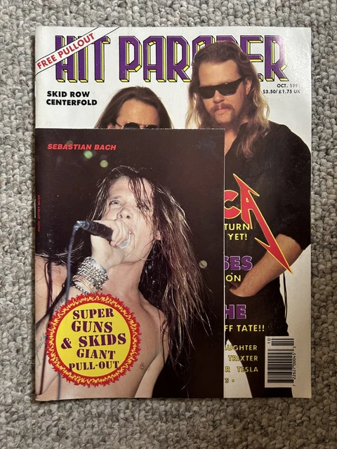 HIT PARADER MAGAZINE OCTOBER 1991 Metallica + Skid Row poster GNR ...