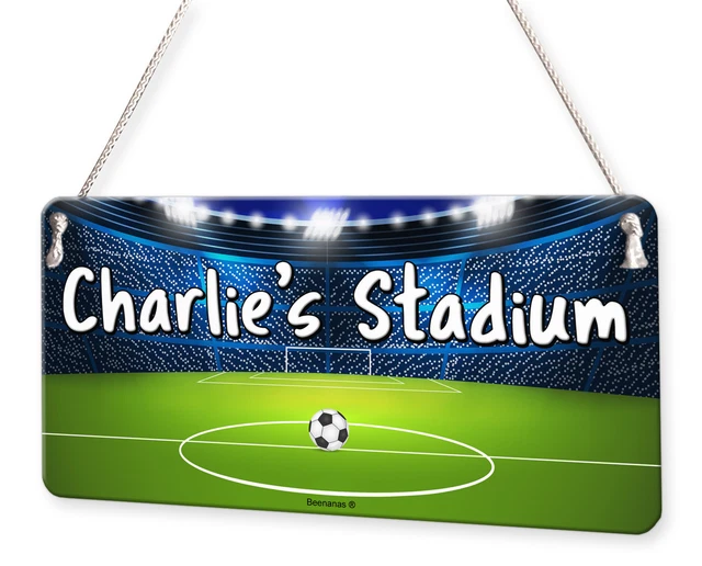 FOOTBALL STADIUM PERSONALISED Childs Bedroom Door Sign Name Plaque ...
