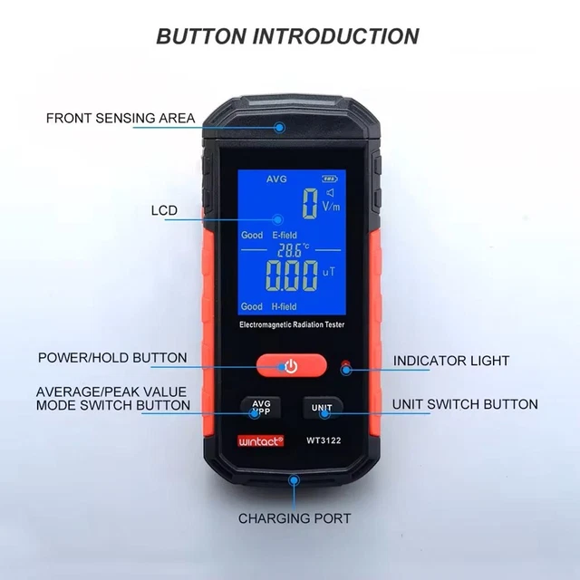 STAY INFORMED WITH EMF Meter Kit Complete with Charger and Instructions ...
