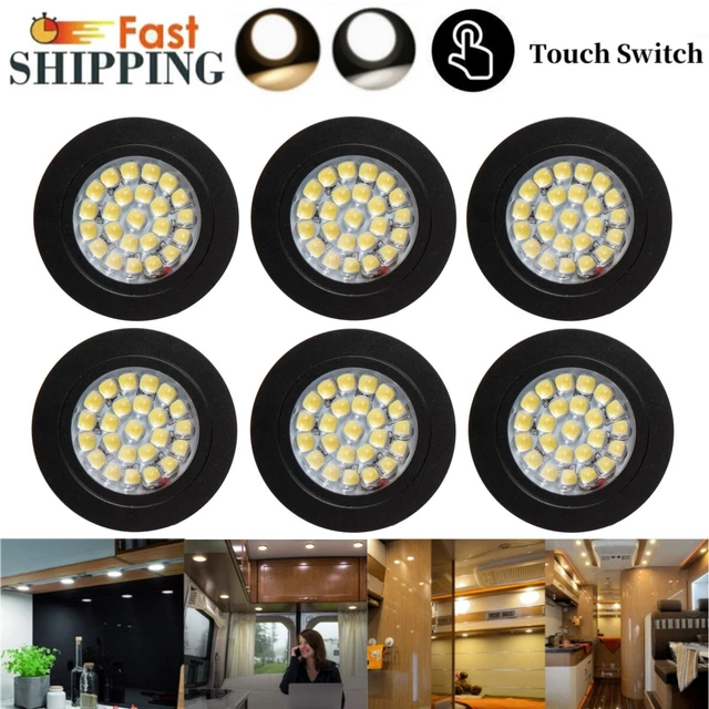 12V RECESSED LED Spot Light Cabinet Ceiling Campervan Touch Dimmable ...