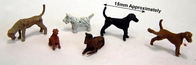 6 DOGS TERRIERS Alsatian F66 UNPAINTED OO Scale Langley Models Kit 1/76 ...