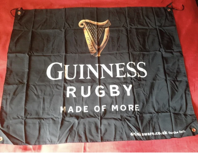VINTAGE LARGE SIZED Guinness Rugby Wall Banner....mancave/Advertsing ...