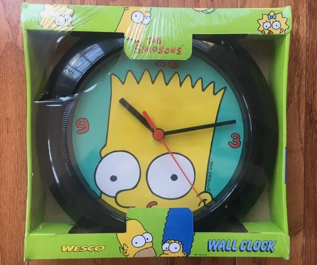RARE SIMPSONS UK 1997 Wesco Bart Wall Clock New Sealed in Box Unused ...