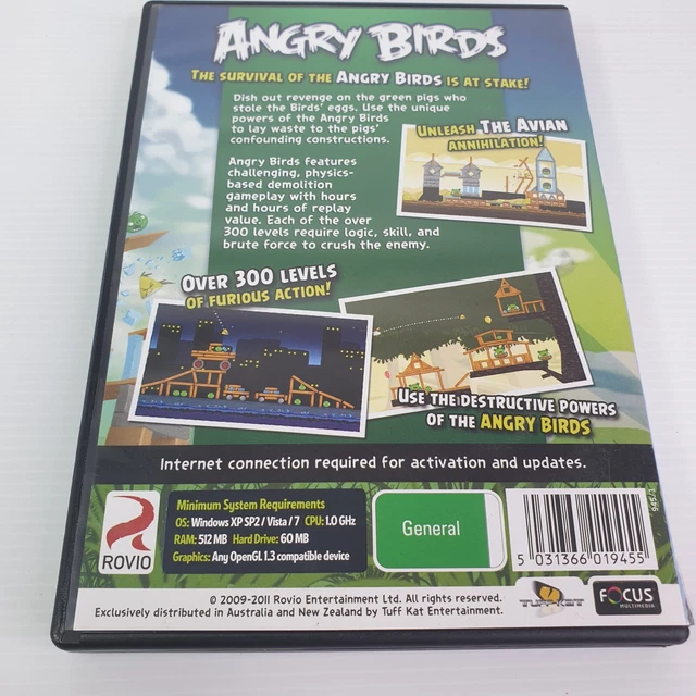 ANGRY BIRDS PC CD-ROM, 2012 Windows XP, Vista, 7 $10.92 - PicClick AU