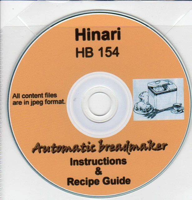 HINARI HB 154 Instruction Manual & Recipe On Cd Other Models Available ...