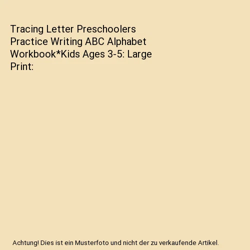 TRACING LETTER PRESCHOOLERS Practice Writing ABC Alphabet Workbook*Kids ...