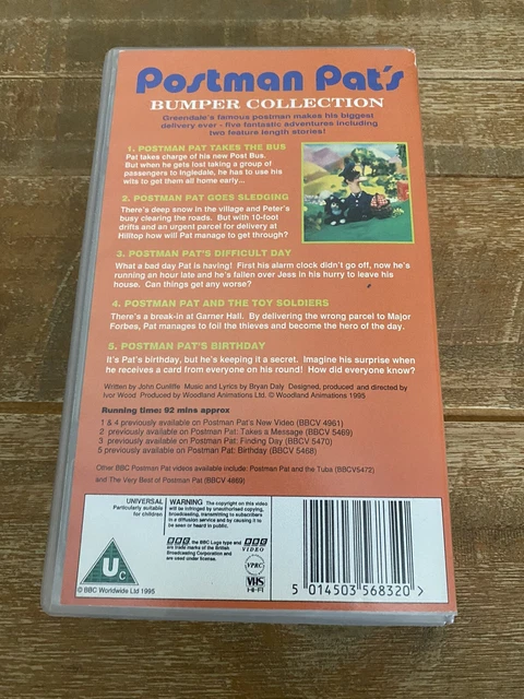POSTMAN PAT’S BUMPER Collection VHS Video BBC Five Stories 92 Minutes £ ...