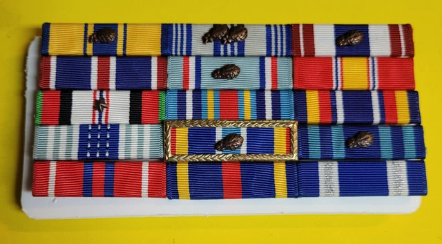 U.S. AIR FORCE USAF 15 Ribbon Bar Rack. 7 Oak Leaves. 1 Bronze Star $19 ...