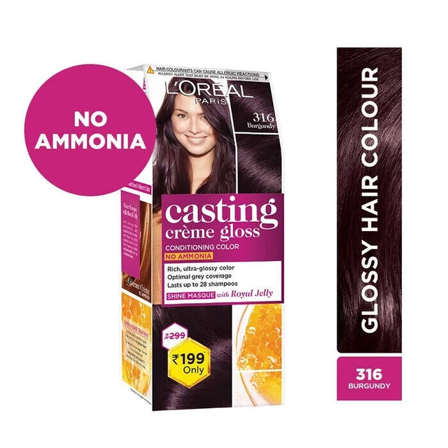 LOREAL PARIS CASTING Creme Gloss Hair Color - 316 Burgundy £12.67 ...