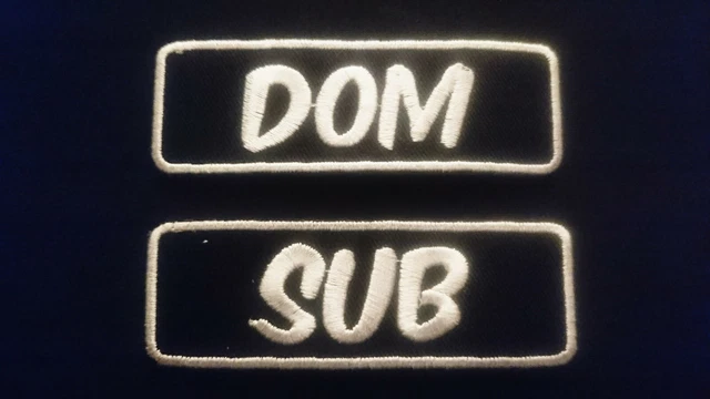 PATCH AUFNÄHER AUFBÜGLER 2x BDSM DOM SUB Bottom Master Servant Slave 8 ...