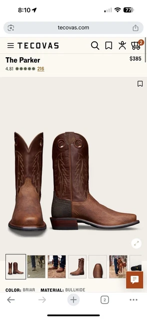 MEN’S TECOVAS THE Parker Bullhide 11EE, Briar Color, New $411.24 ...