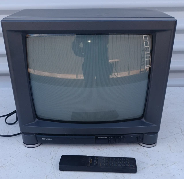 SHARP CX-3451 COLOUR CRT TV Television Portable & Remote CRT/Analogue ...