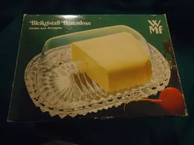 WMF VINTAGE KULT: Butterdose mit Bleikristall Platte und Acryl Glas ...