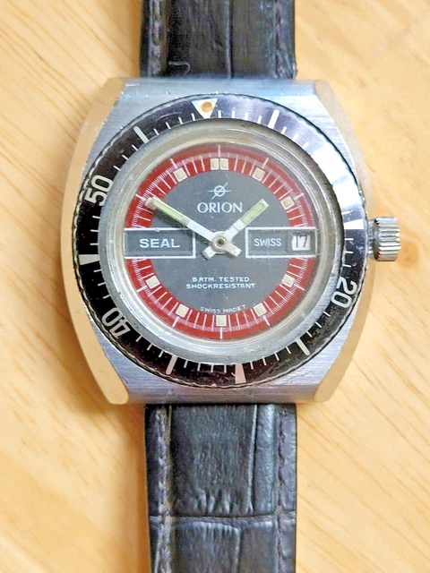 RARE VINTAGE ORION Seal Gents Mechanical Dive Watch £42.00 - PicClick UK